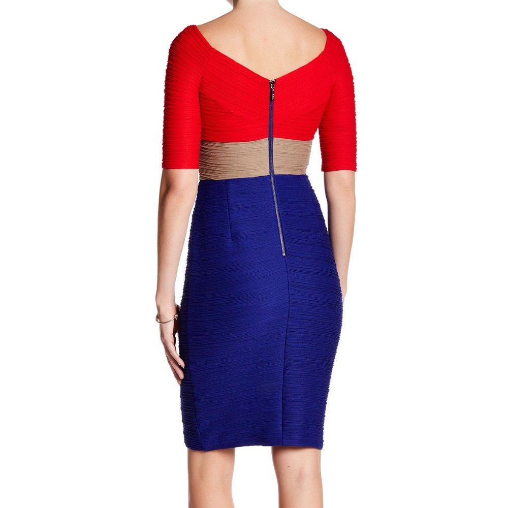 Nue By Shani Colorblock Bodycon Dress Red/Indigo - Gem